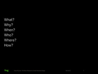 Know Thy User: The Role of Research in Great Interactive Design | PDF