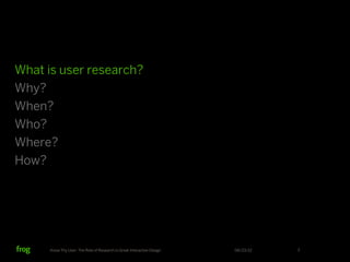 Know Thy User: The Role of Research in Great Interactive Design | PDF