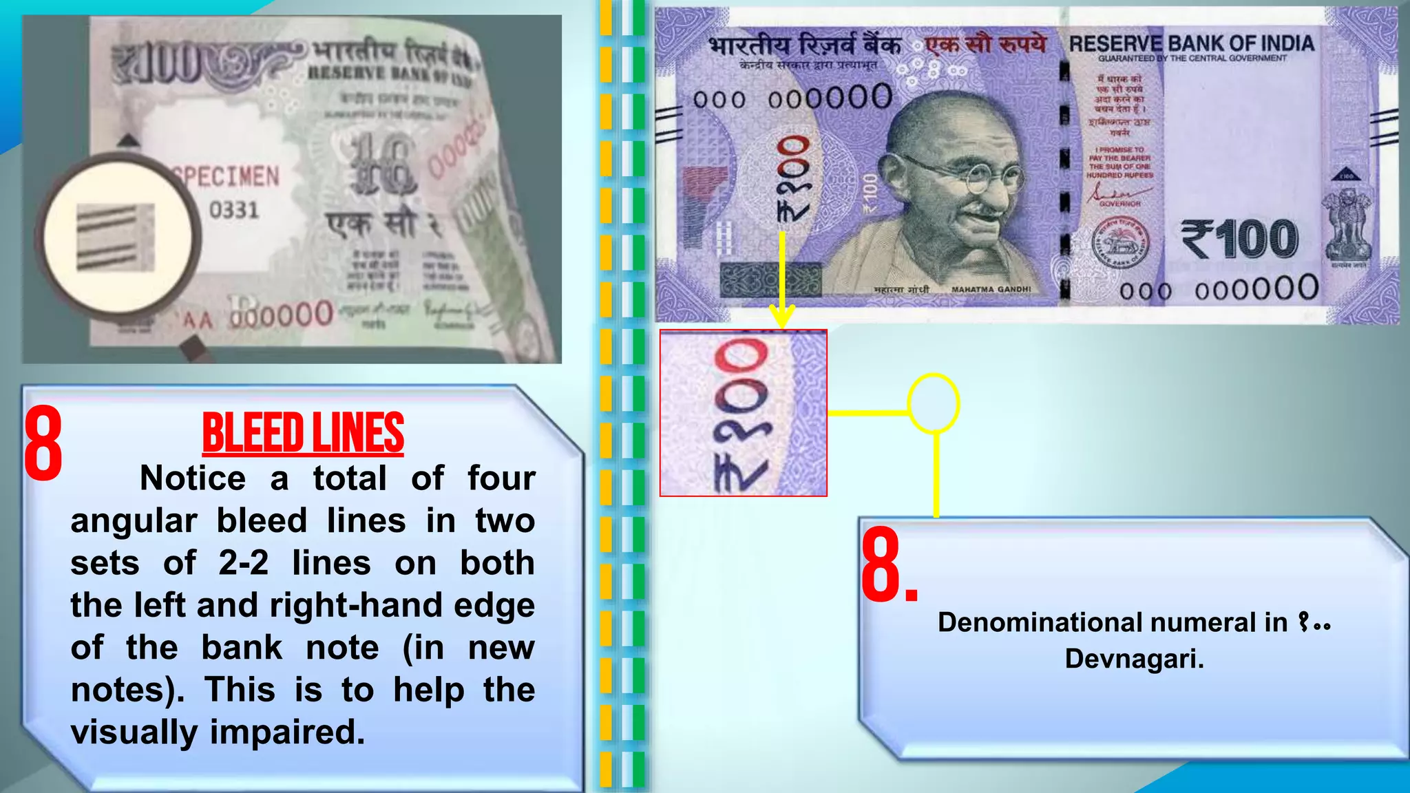The security features of 100 rupee currency note | PPTX