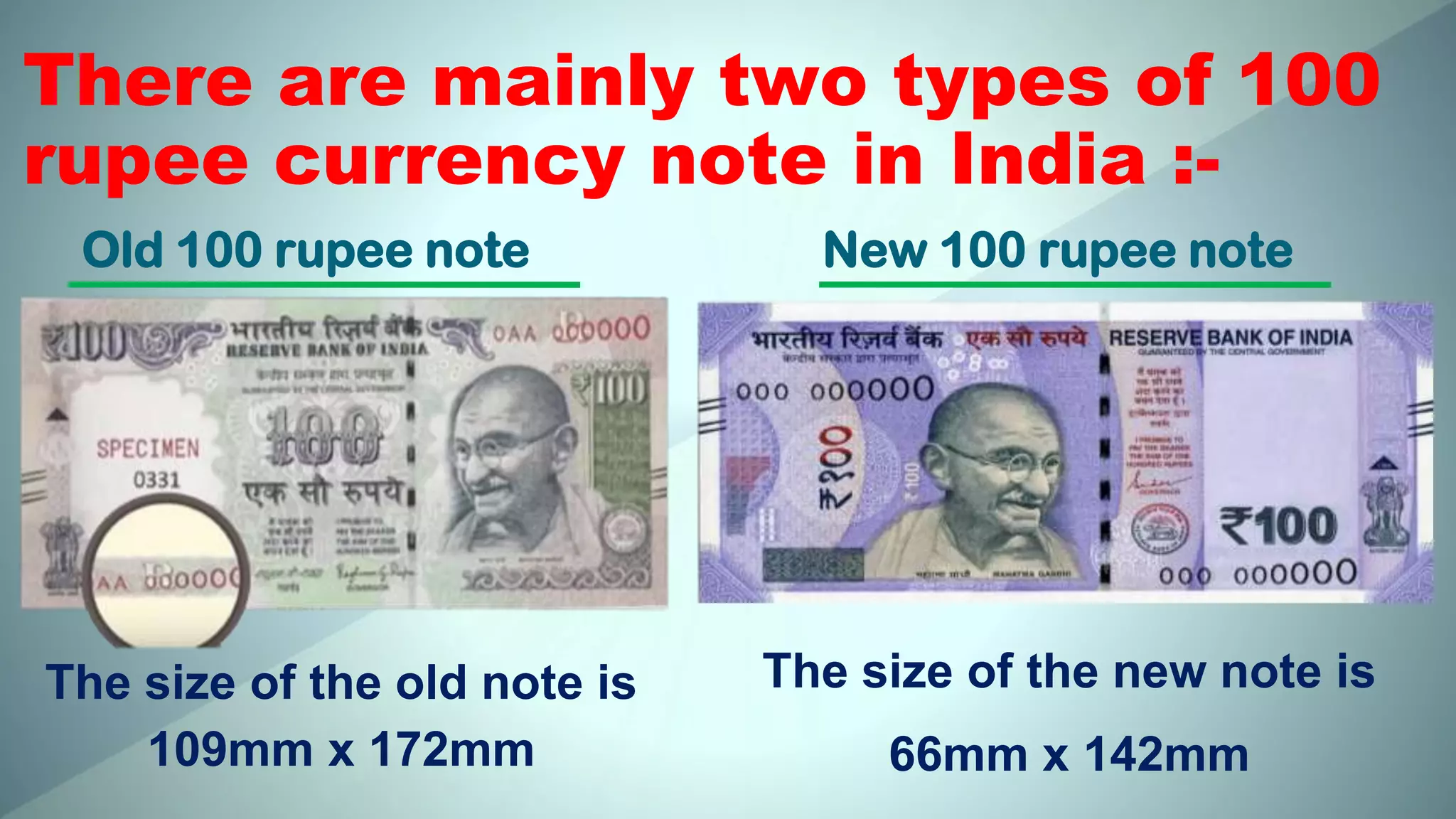 The security features of 100 rupee currency note | PPTX