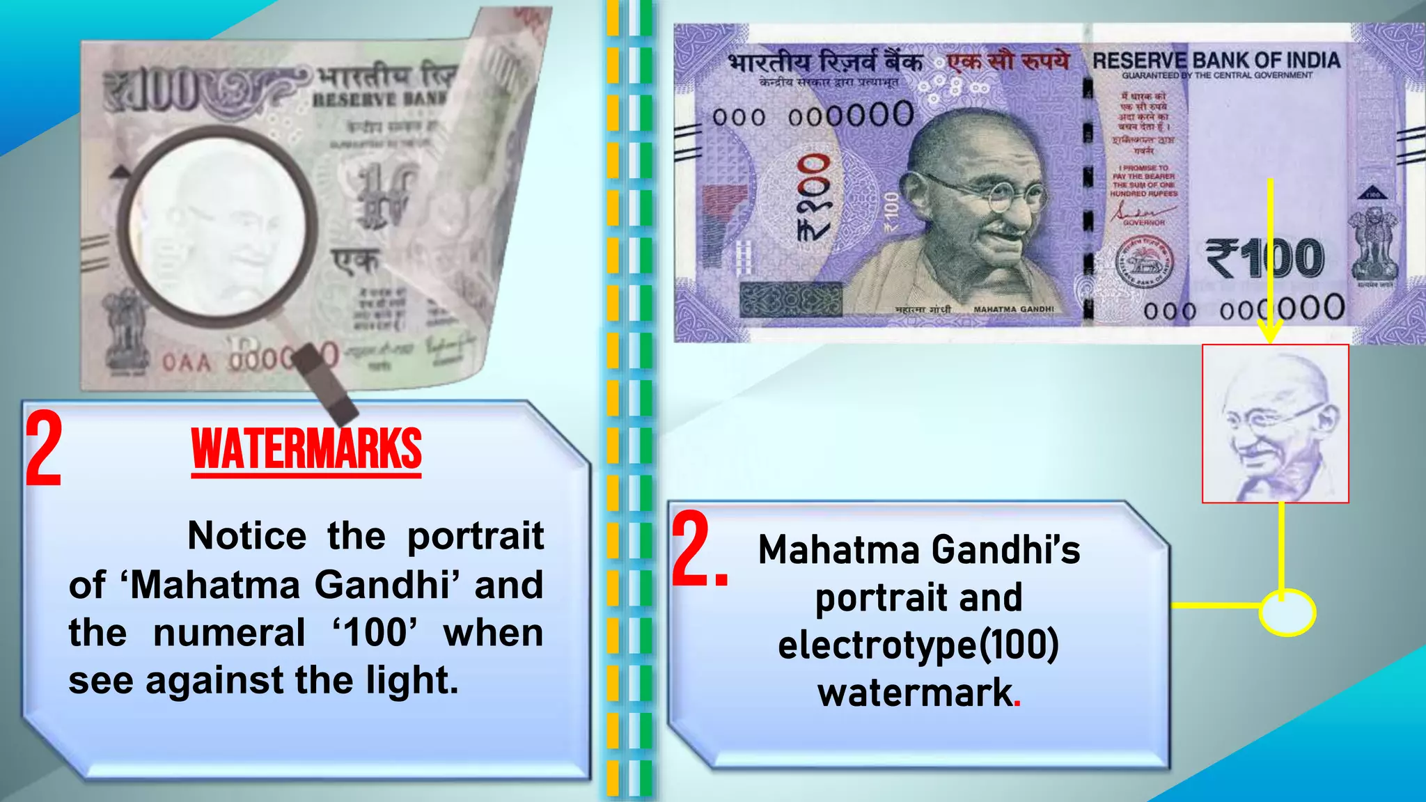 The security features of 100 rupee currency note | PPTX