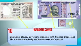 The security features of 100 rupee currency note | PPTX