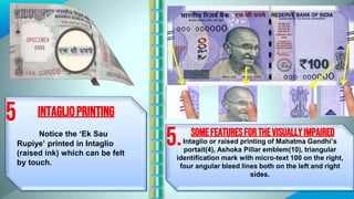 The security features of 100 rupee currency note | PPTX