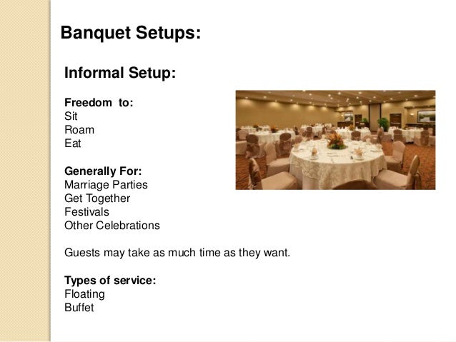 Urbanrestro.com - Know Your Banquet/Party Venue Setup