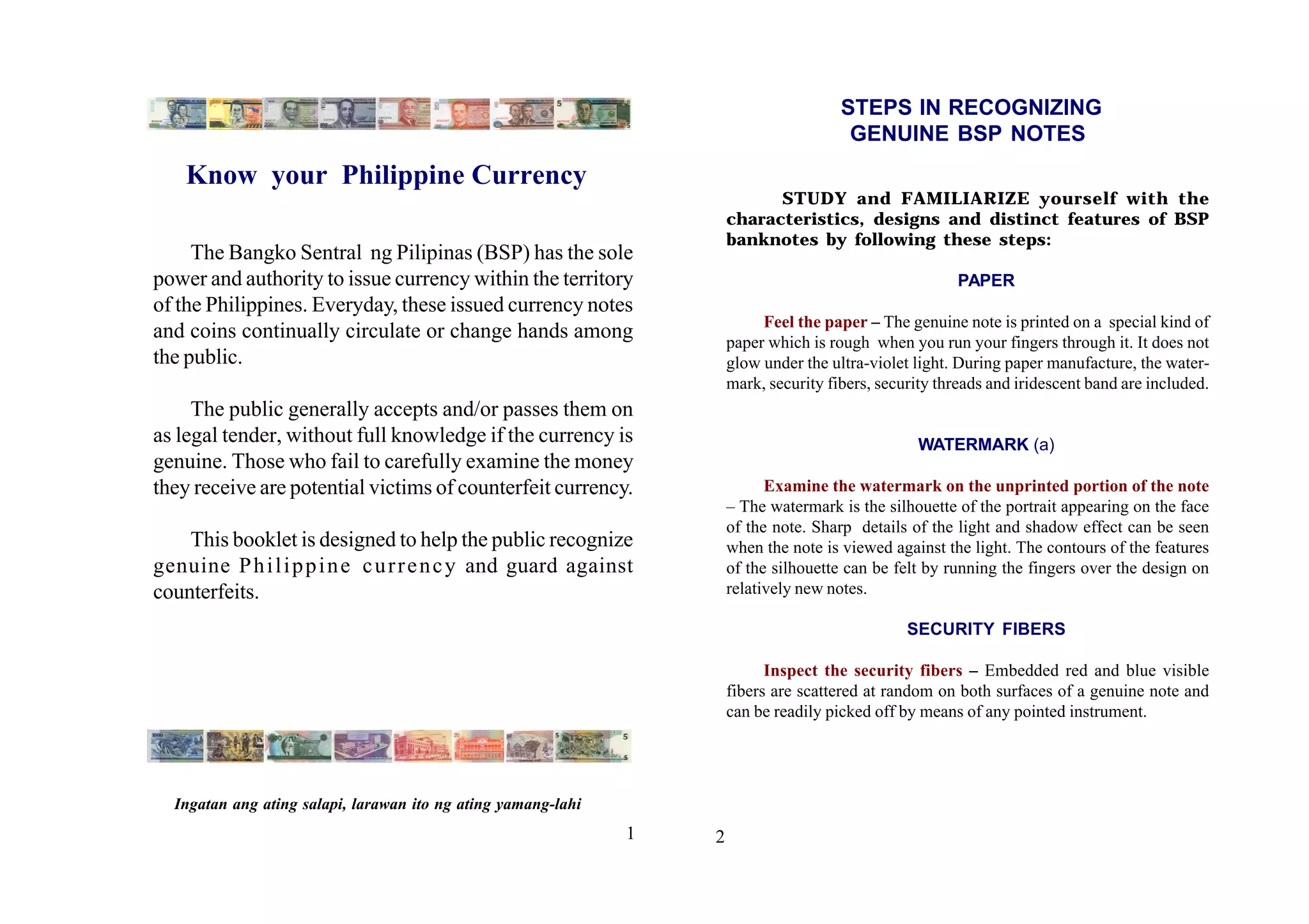 Know Your Currency: The Philippine Peso Bills | PDF