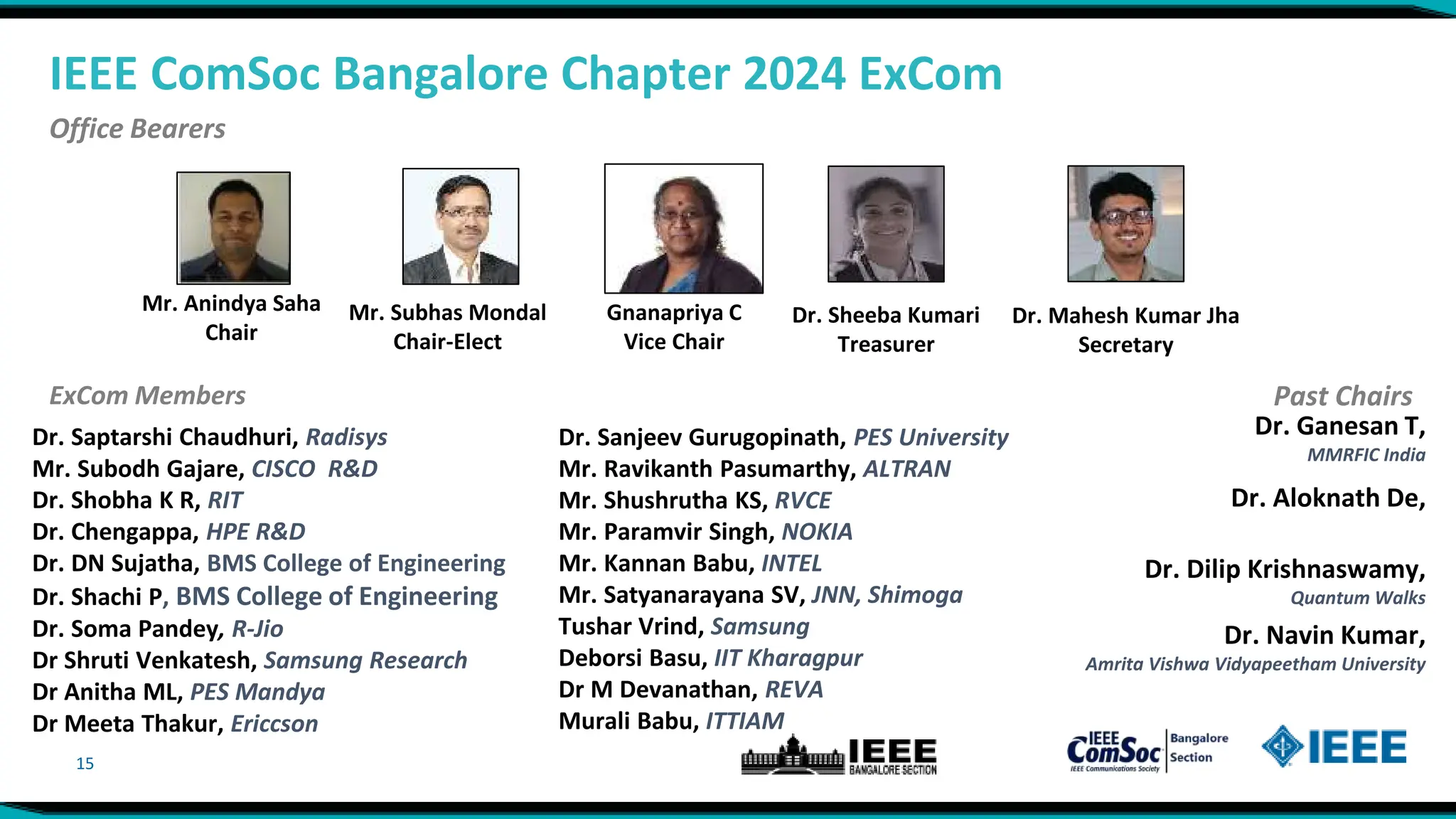 Know your IEEE ComSoC Chapter in Bangalore | PPT