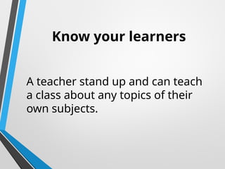 KNOW YOUR LEARNERS (KYL) used in trainig | PPTX