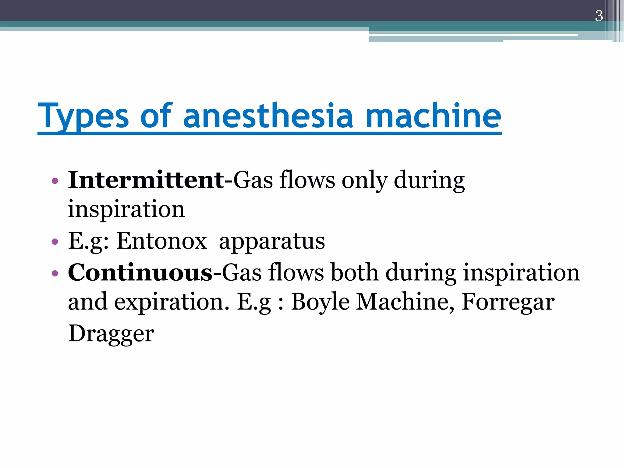 The basic anaesthesia machine | PPTX