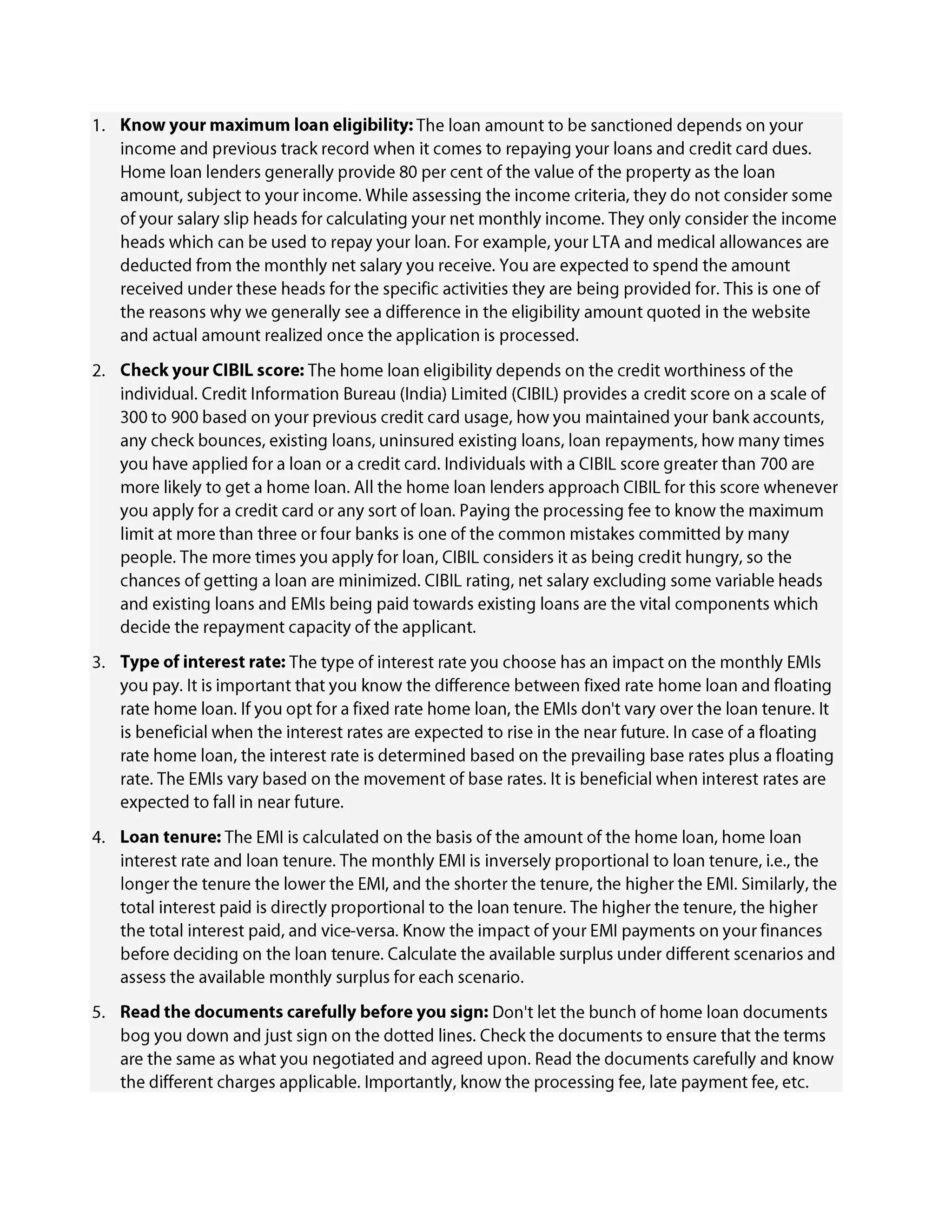 Know your maximum loan eligibility | PDF