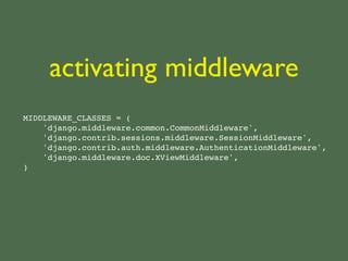 Django - Know Your Namespace: Middleware | PDF | Computing | Technology & Computing