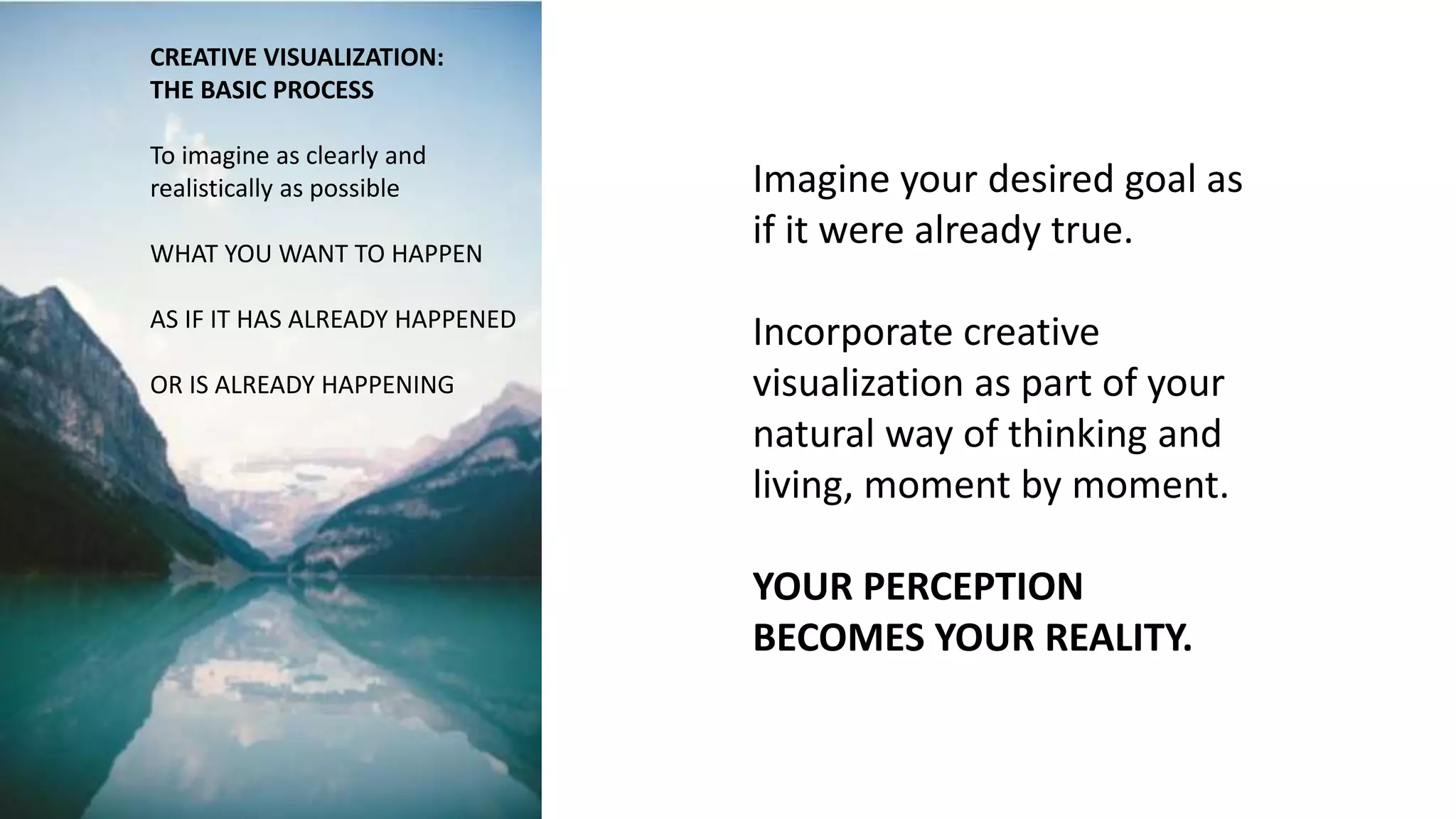 Know your power visualization and affirmation exercises | PPTX | 3-D ...