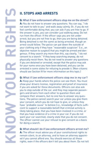 KNOW YOUR RIGHTS WHEN ENCOUNTERING LAW ENFORCEMENT | PDF