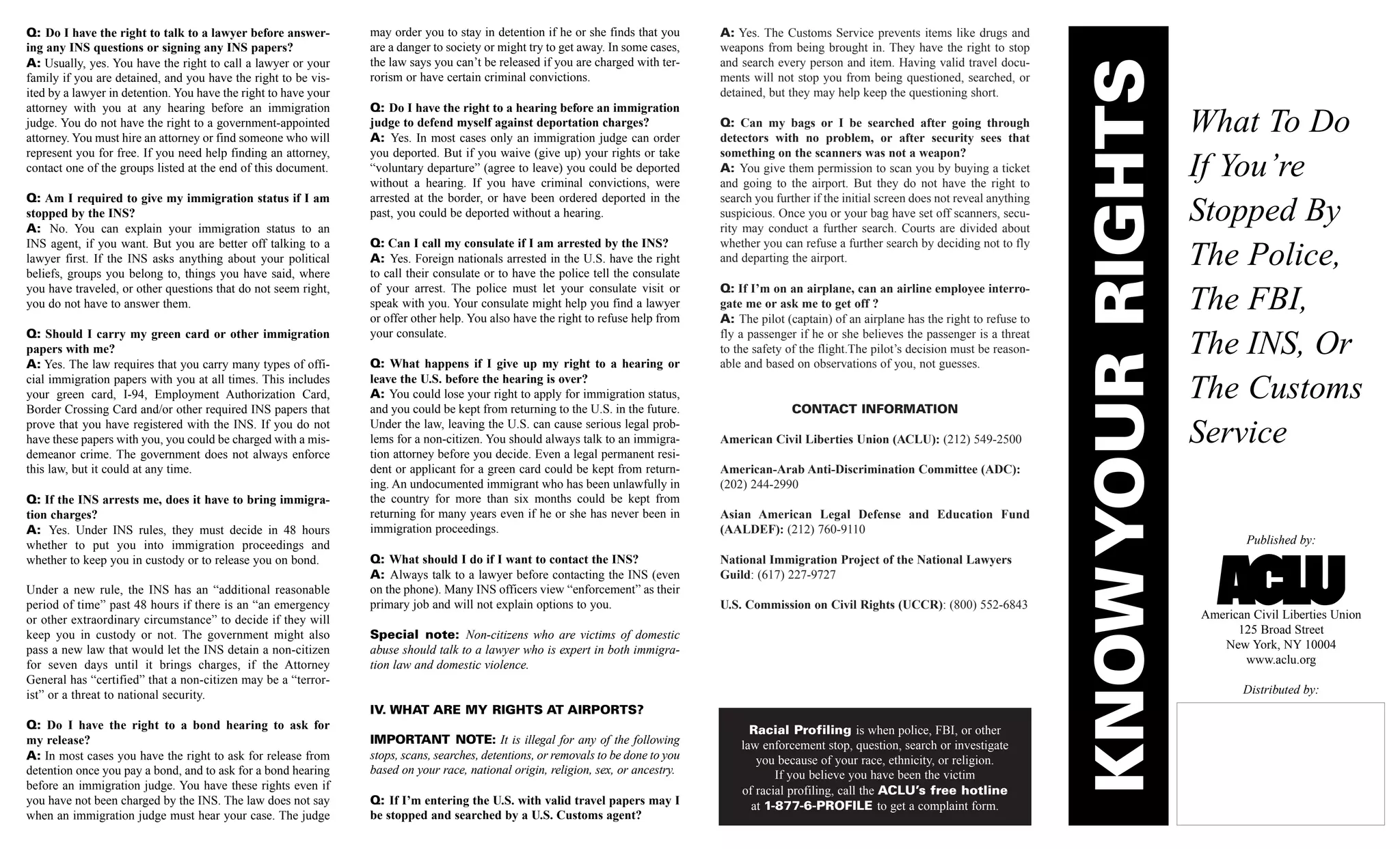 KNOW YOUR RIGHTS | PPT