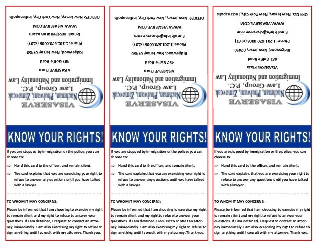 KNow your Rights! - (PDF - card)