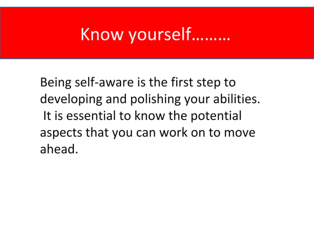 Know yourself | PPT