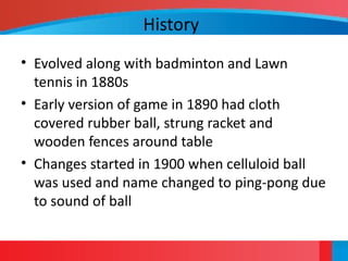 Table Tennis Overview | PPT