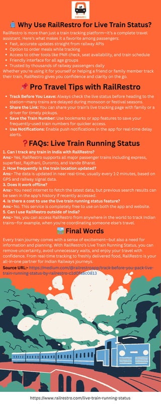 Know Your Train’s Status Before You Step Out – RailRestro Has You ...