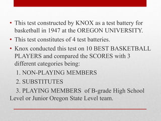 Knox Basketball Skill Test | PPTX