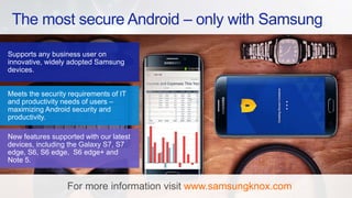 Samsung KNOX - The Most Secure Android Solution | PPTX