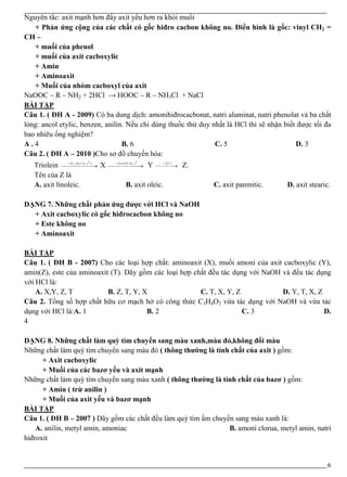 Câu hỏi thường gặp lý thuyết hóa hữu cơ | PDF