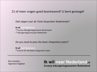 Oefening Examen inburgering extranjero KNS II | PPS