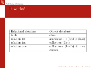 Automatic mechanism data migration between relational and object database | PPT