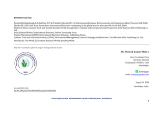 INTERNATIONAL BUSINESS INTERNSHIP PROGRAM | PPT