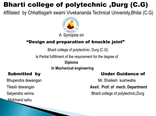 Knuckle joint silde | PPTX | Physics | Science