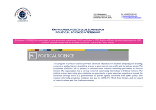 POLITICAL SCIENCE INTERNSHIP | PPT