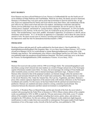 Knut hamsun | DOCX