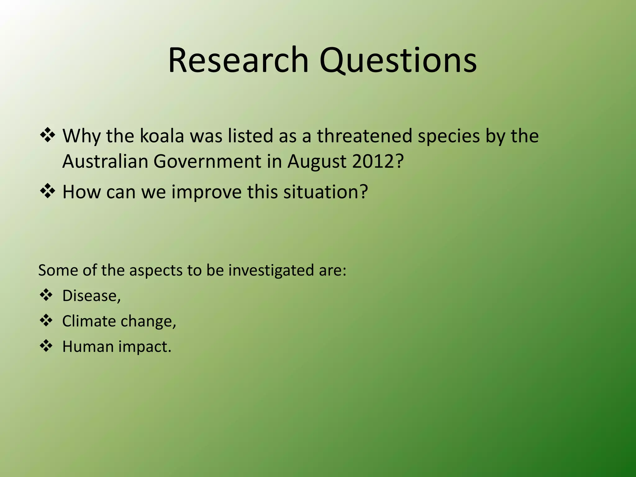 Koala homework project | PPTX