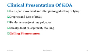 knee osteoarthritis and physiotherapy management | PDF