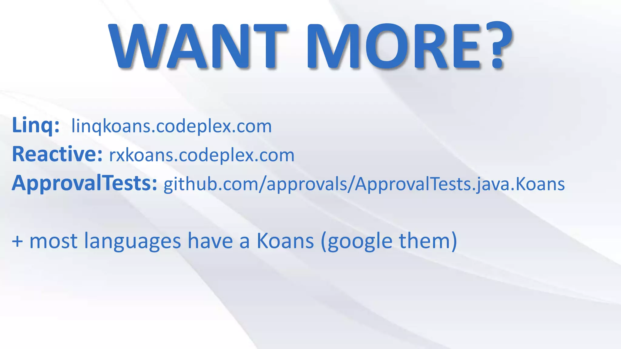 Learning Linq by Doing - Koans | PPTX