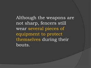 Fencing presentation for middle school girls | PPTX