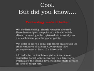 Fencing presentation for middle school girls | PPTX