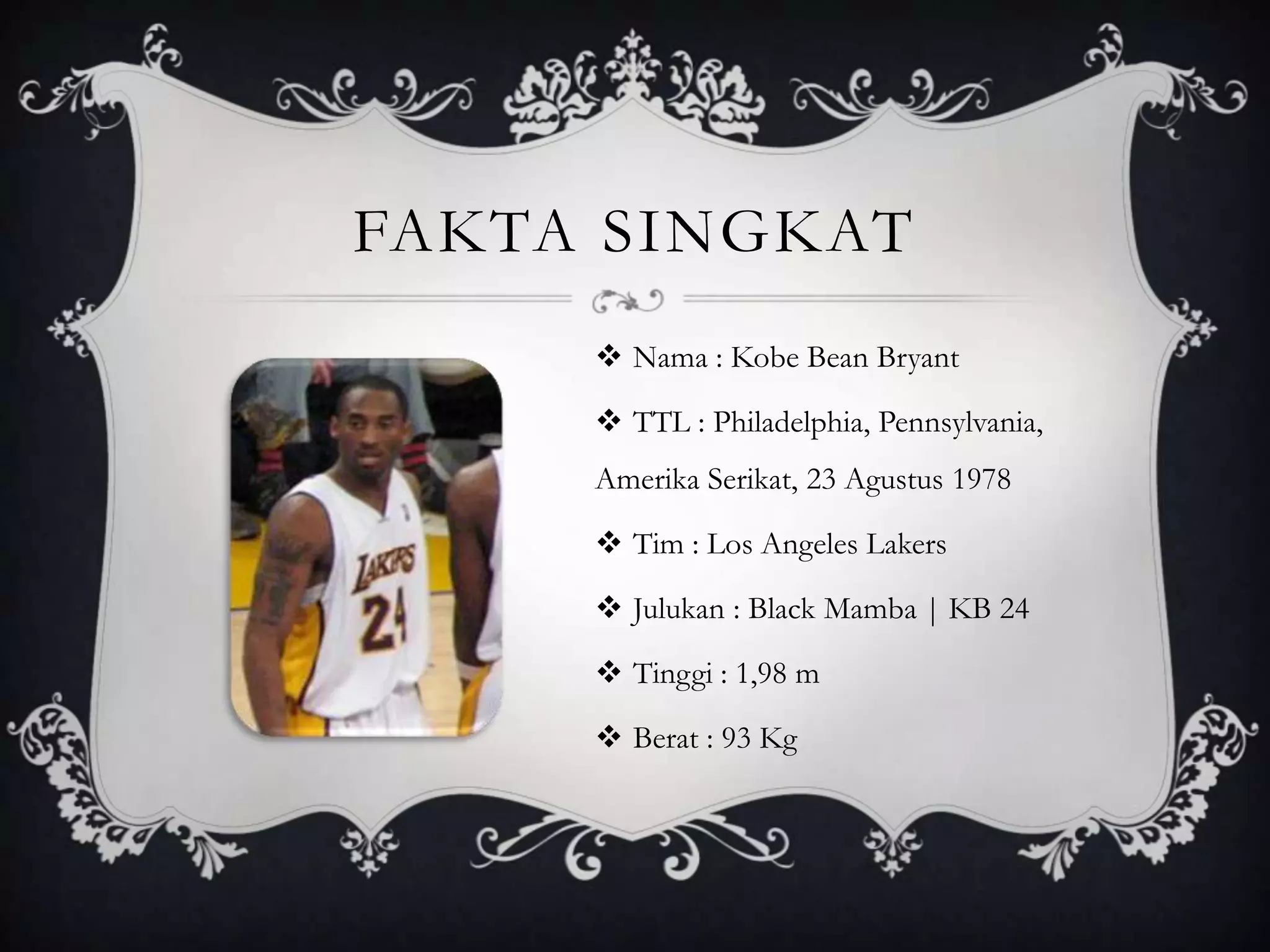 Kobe bryant's Biography | PPT