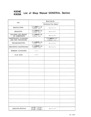 Kobelco k904 e hydraulic excavator service repair manual | PDF