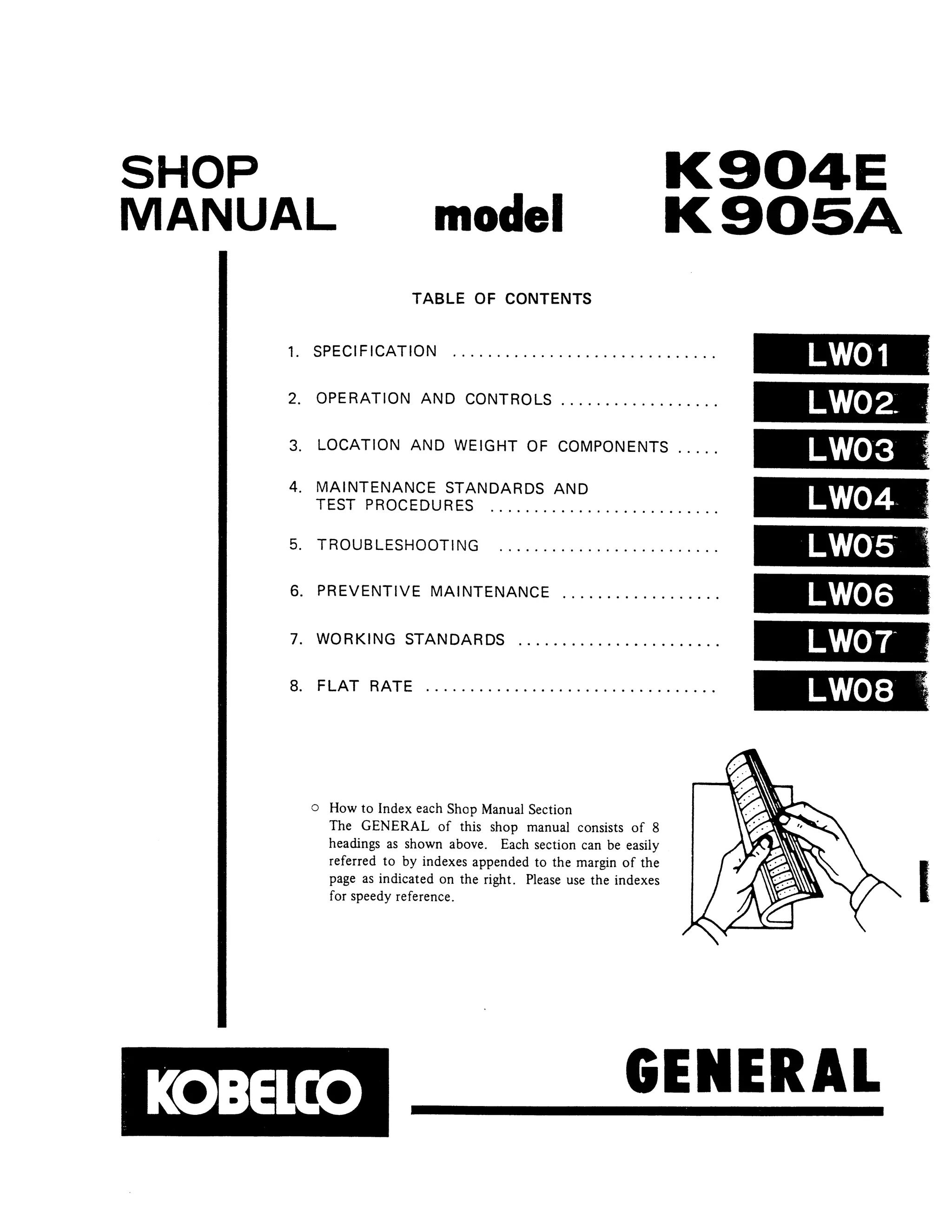 Kobelco k905 a hydraulic excavator service repair manual | PDF