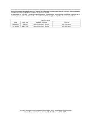 Kobelco sk25 sr excavator service repair manual snpv10001 and up | PDF