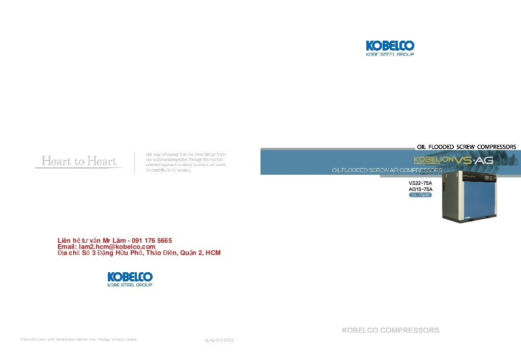 Máy nén khí Kobelco AG,VS -Catalog New Kobelion | PDF