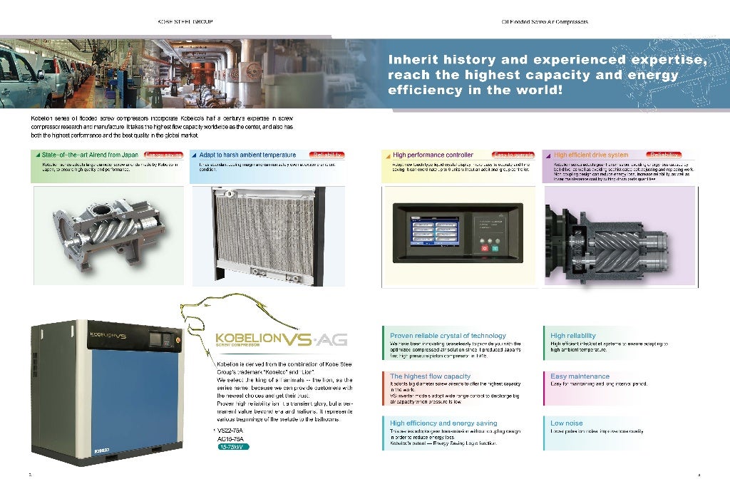 Máy nén khí Kobelco AG,VS -Catalog New Kobelion | PDF