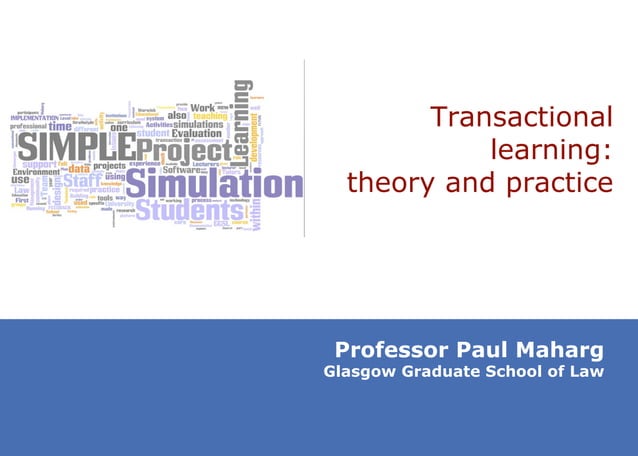 Kobe, Session 1, Transactional Learning, Theory & Practice | PPT