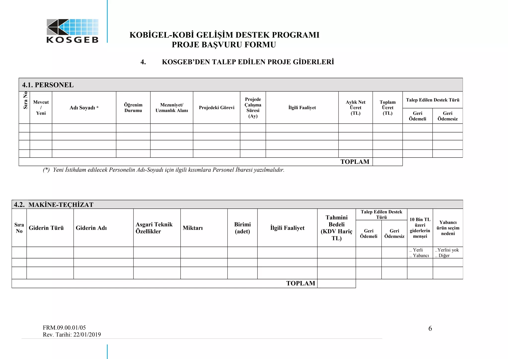 Kobigel kobi gelisim-destek_programi_proje_basvuru_formu | DOC