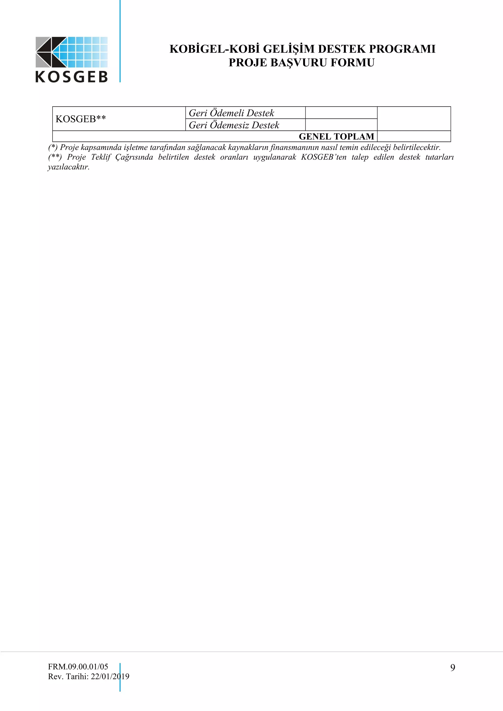 Kobigel kobi gelisim-destek_programi_proje_basvuru_formu | DOC