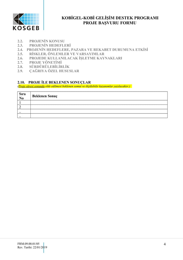 Kobigel kobi gelisim-destek_programi_proje_basvuru_formu | DOC