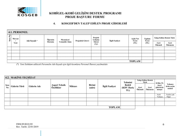 Kobigel kobi gelisim-destek_programi_proje_basvuru_formu | DOC