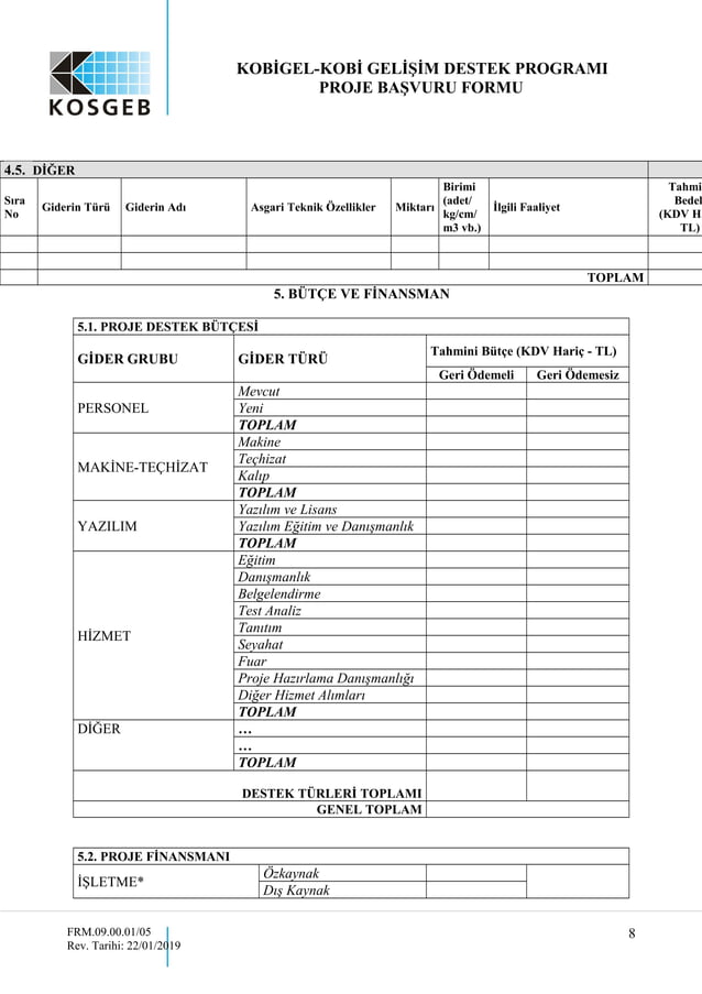 Kobigel kobi gelisim-destek_programi_proje_basvuru_formu | DOC