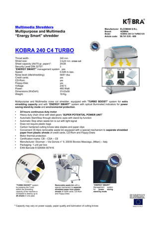 KOBRA 240 C4 TURBO | PDF | Home Appliances | Home & Garden
