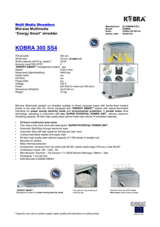 KOBRA 300 SS4 | PDF