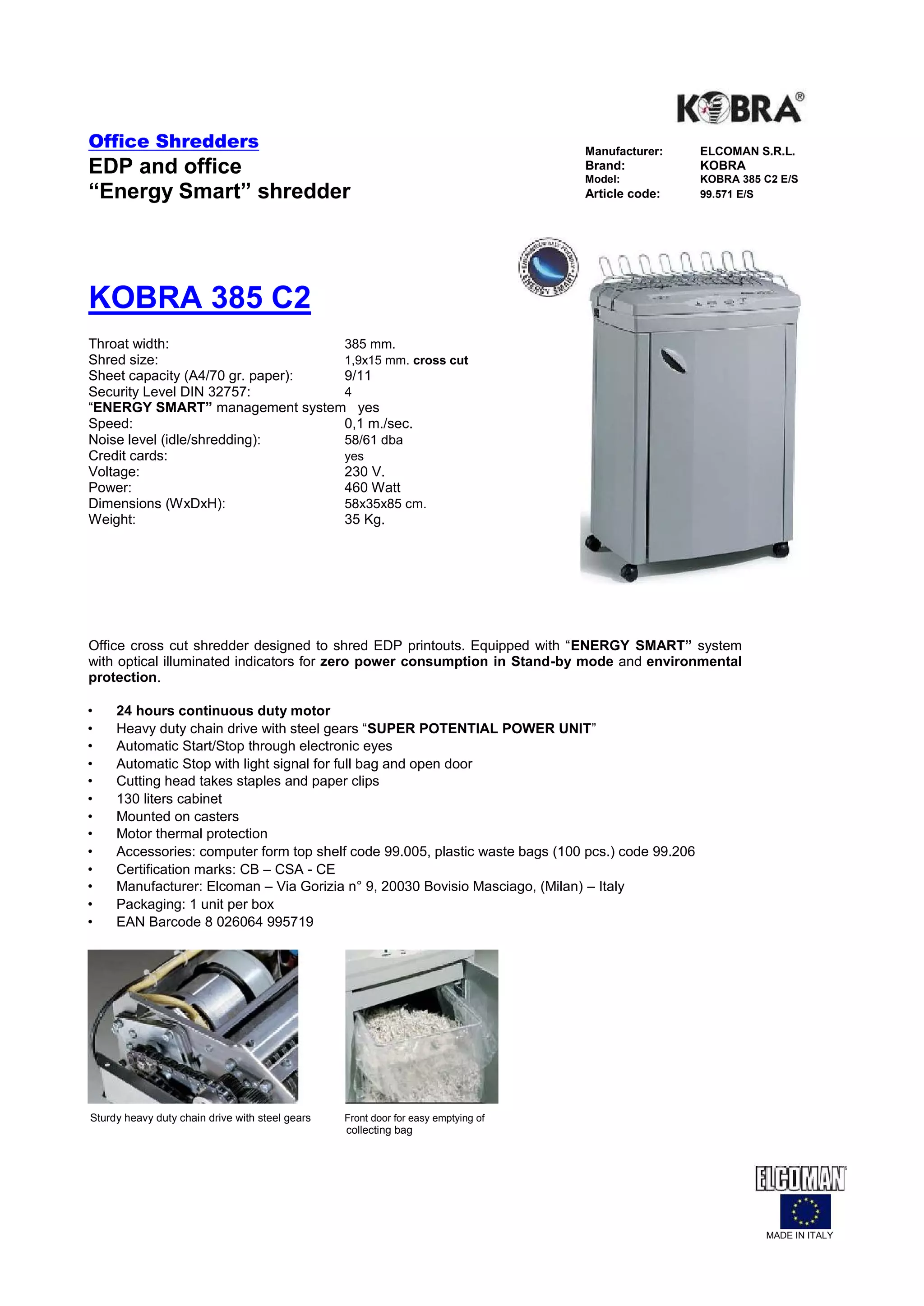 KOBRA 385 C2 | PDF
